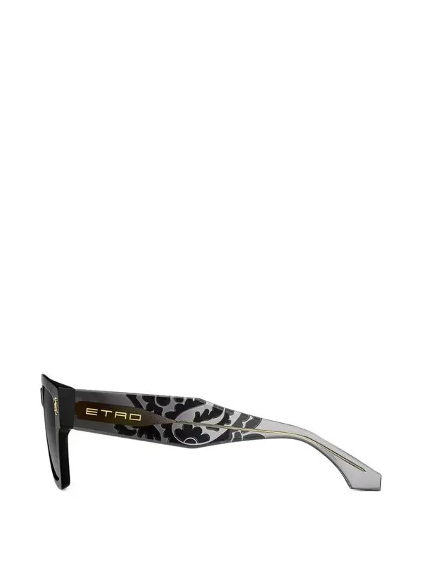 Etro Floral Print Square-frame Sunglasses - Black