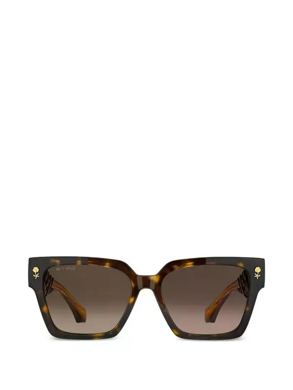 Etro Floral Print Square-frame Sunglasses - Brown