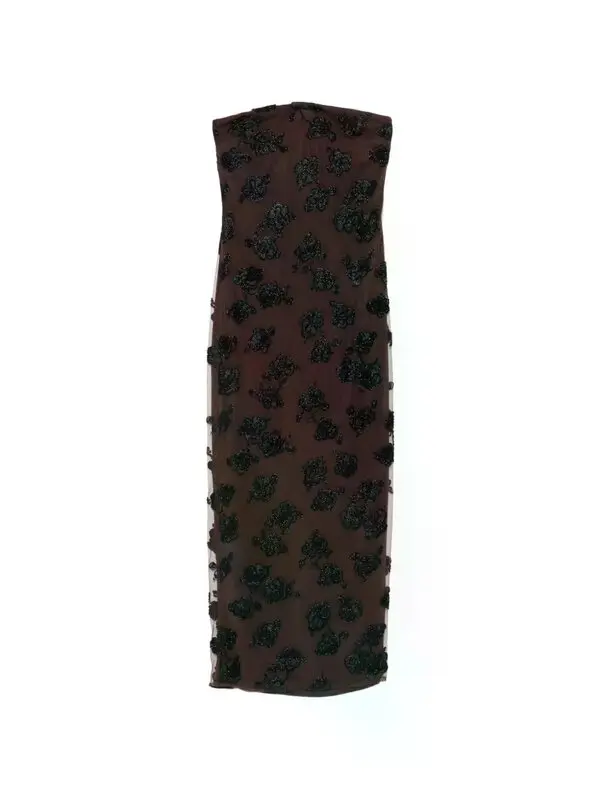 ROTATE BY BIRGER CHRISTENSEN Beaded Maxi Dress - Brown