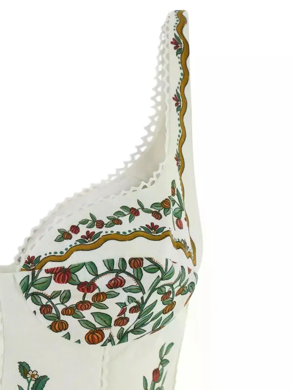 Farm Rio Sleeveless Floral Print Maxi Dress - White