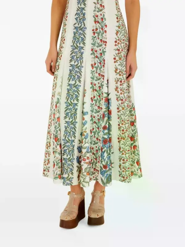 Farm Rio Sleeveless Floral Print Maxi Dress - White