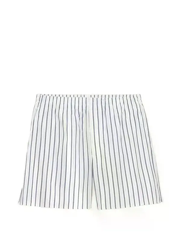 AMI Paris Elasticated Striped Shorts - White