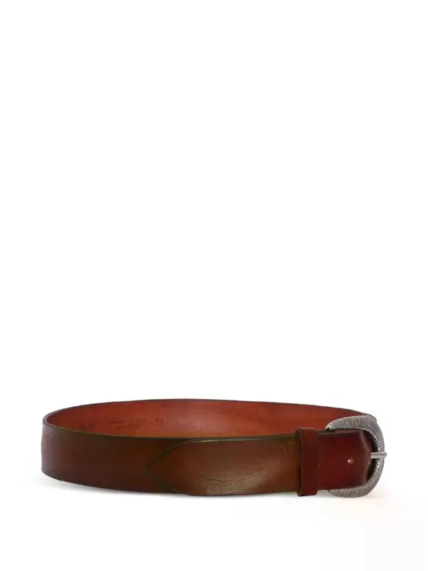 Orciani Textured Buckle Leather Belt - Red
