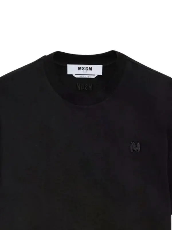 MSGM Letter-detail T-shirt - Black
