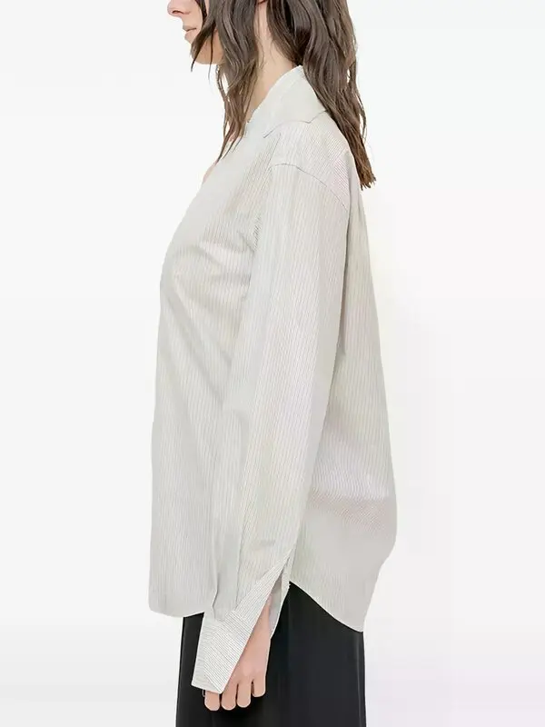 MAISON MARGIELA Pinstripe V-neck Shirt