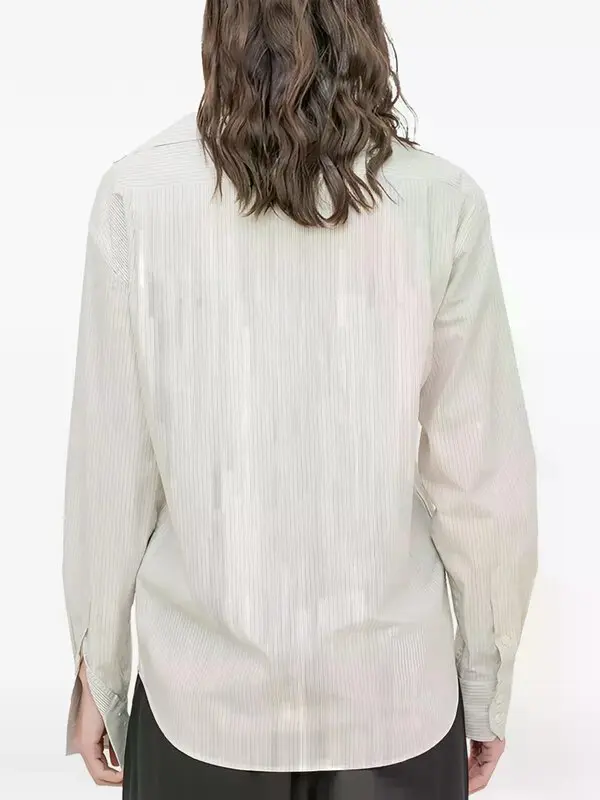 MAISON MARGIELA Pinstripe V-neck Shirt