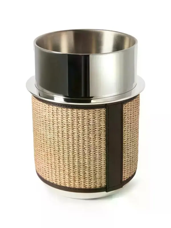 Brunello Cucinelli Silver-plated Steel And Techno Raffia Glacette