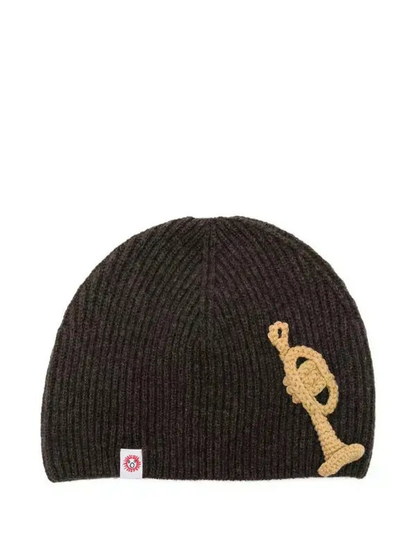 CHARLES JEFFREY Trumpet-motif Beanie - Brown