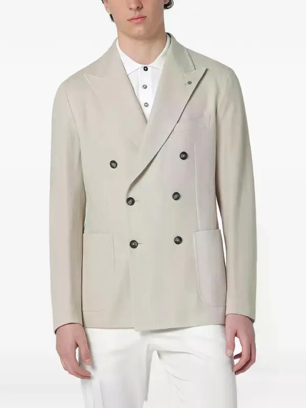 Tagliatore Textured Double-breasted Blazer - Neutrals