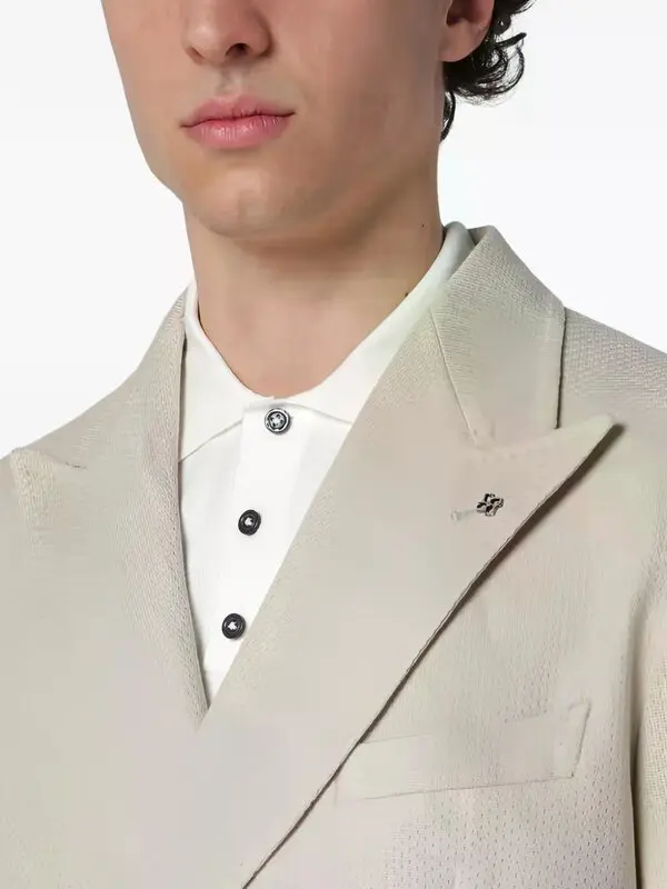 Tagliatore Textured Double-breasted Blazer - Neutrals