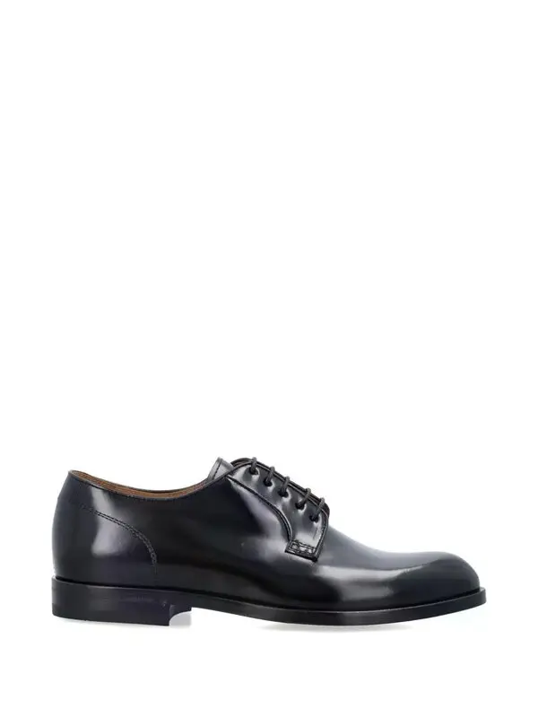 GREEN GEORGE Polished Leather Derby Shoes - Black