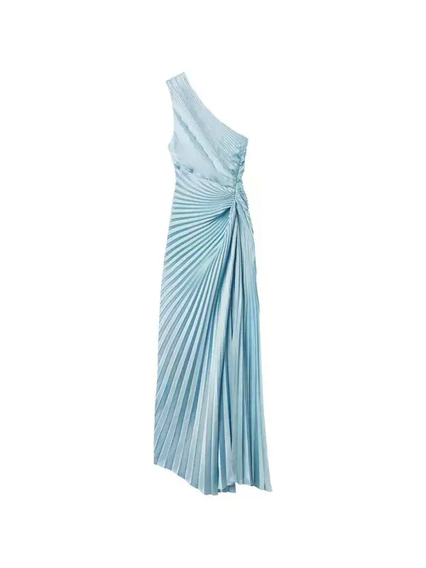 A.L.C. Lara One-shoulder Pleated Dress - Blue