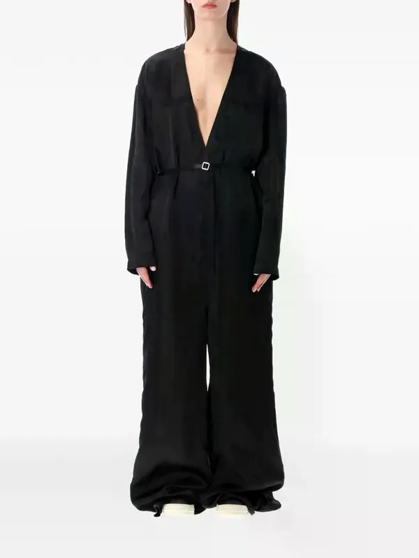 Rick Owens Ls Long Jumpsuit - Black
