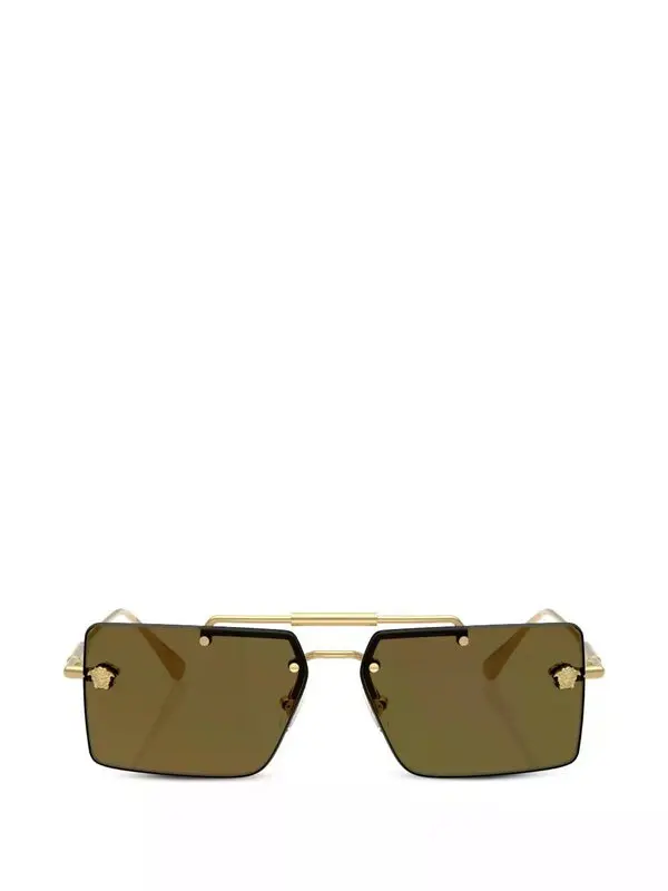 Versace Medusa-embellishment Sunglasses - Gold