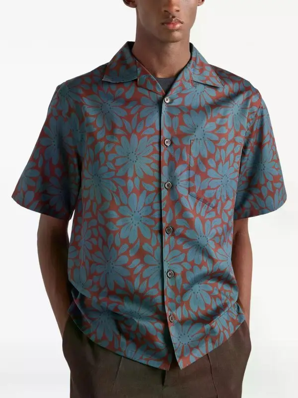 Prada Short-sleeved Cotton-blend Shirt - Red