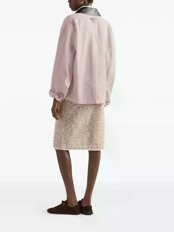 Prada Floral-print Re-nylon Midi Skirt - Pink