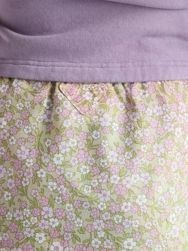 Prada Floral-print Re-nylon Midi Skirt - Pink