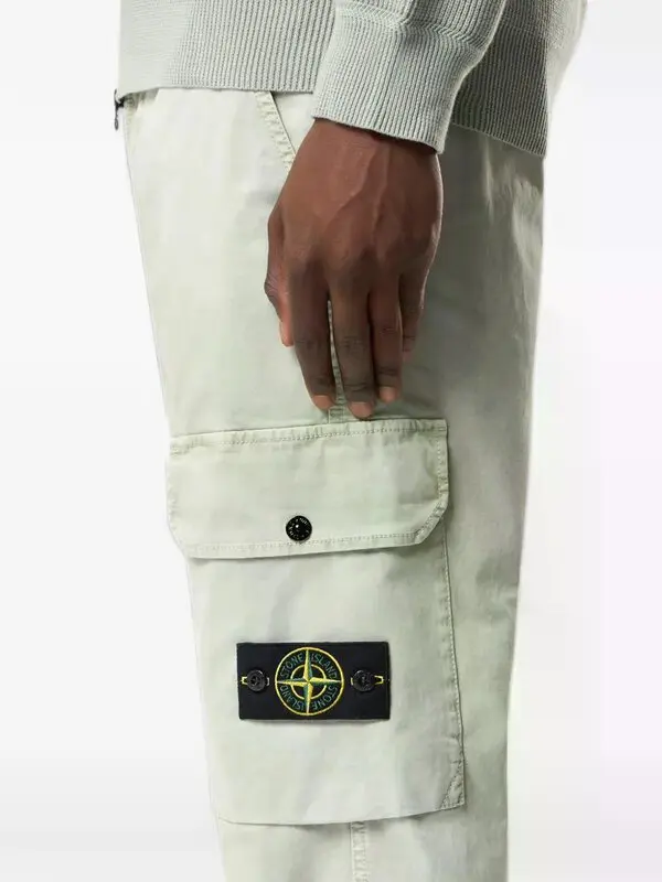 Stone Island Logo Patch Cargo Pants - Green