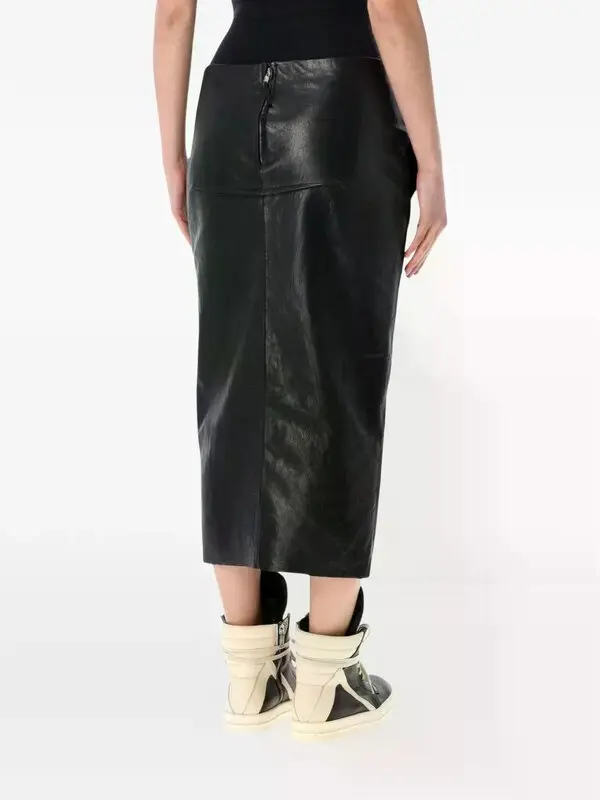 Rick Owens Sliced Midi Skirt - Black