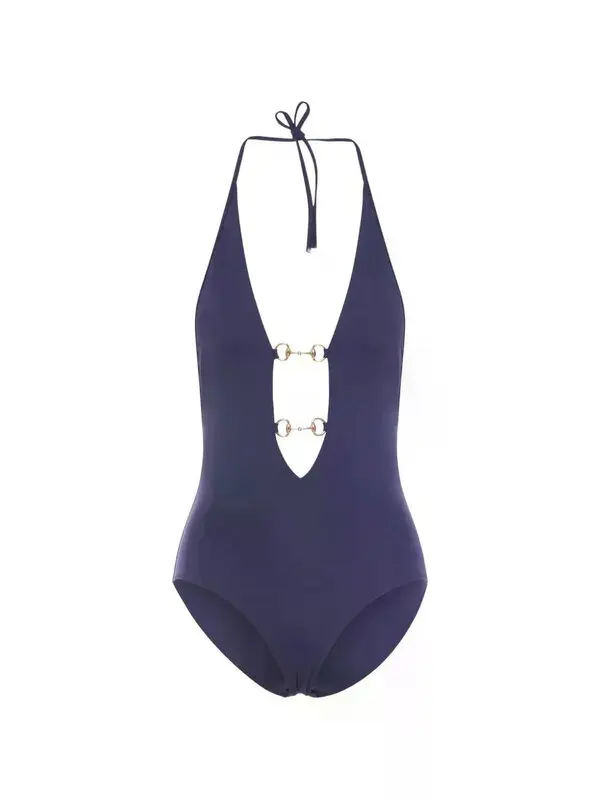Gucci Horsebit-detail Swimsuit - Blue