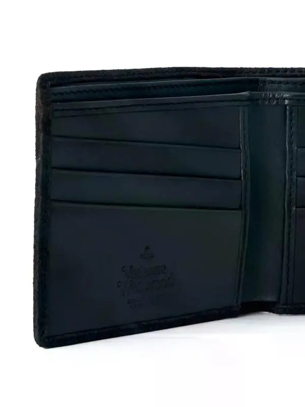 VIVIENNE WESTWOOD Metal Logo Suede Wallet
