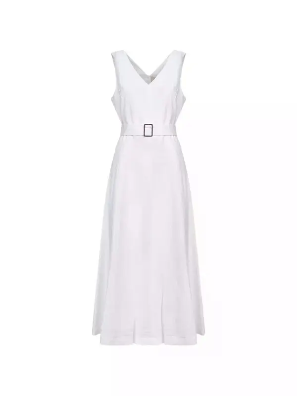 BLANCA VITA V-neck Flared Dress - White