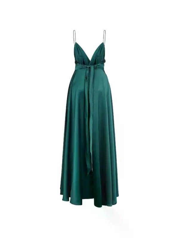 BLANCA VITA Draped Open-back Dress - Green