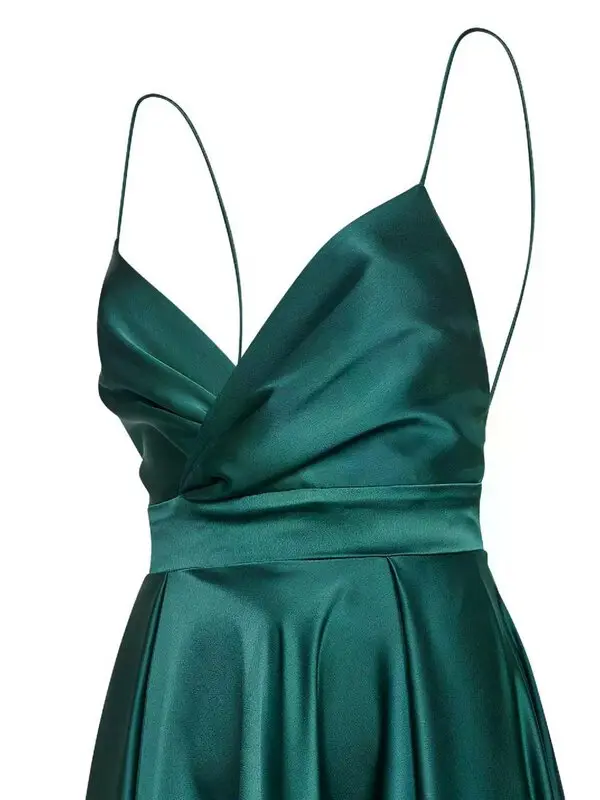 BLANCA VITA Draped Open-back Dress - Green