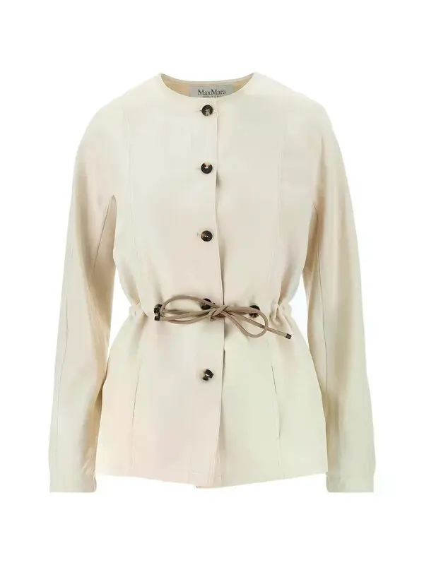 Max Mara Button Drawstring Jacket - Neutrals