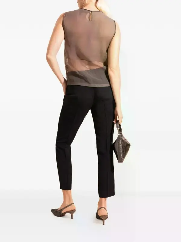 Brunello Cucinelli Embroidered Sleeveless Blouse