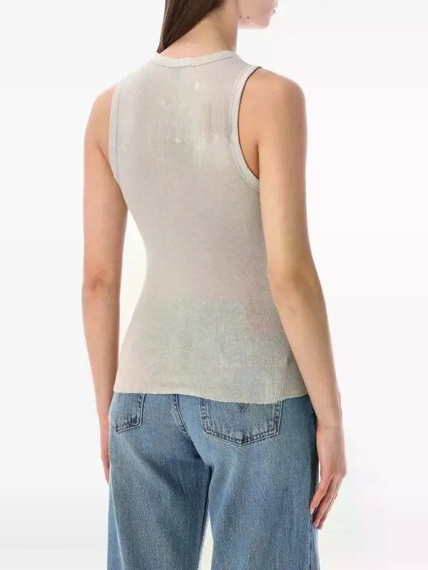 JAMES PERSE Ribbed Knit Sleeveless Top - Neutrals