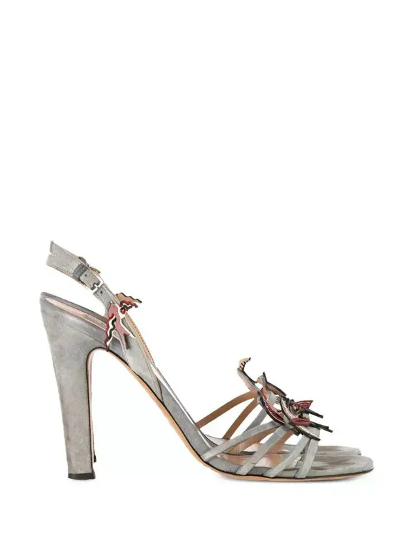 Valentino Garavani Vintage Floral Appliqué Sandal Heels