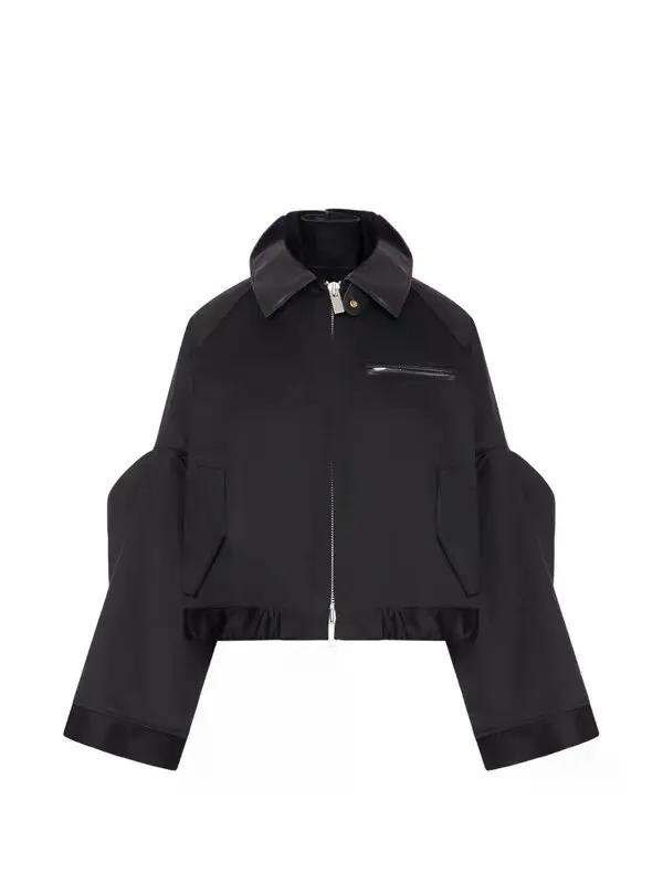 Sacai Zip Cropped Jacket - Black