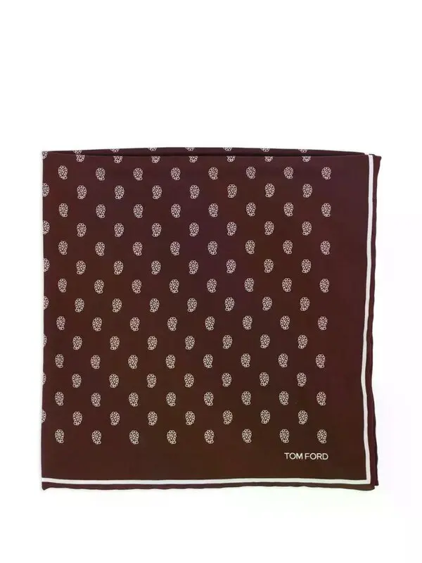 TOM FORD Paisley Twill Pocket Square - Red