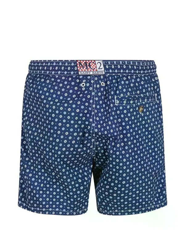 MC2 SAINT BARTH Floral-print Swim Shorts - Blue