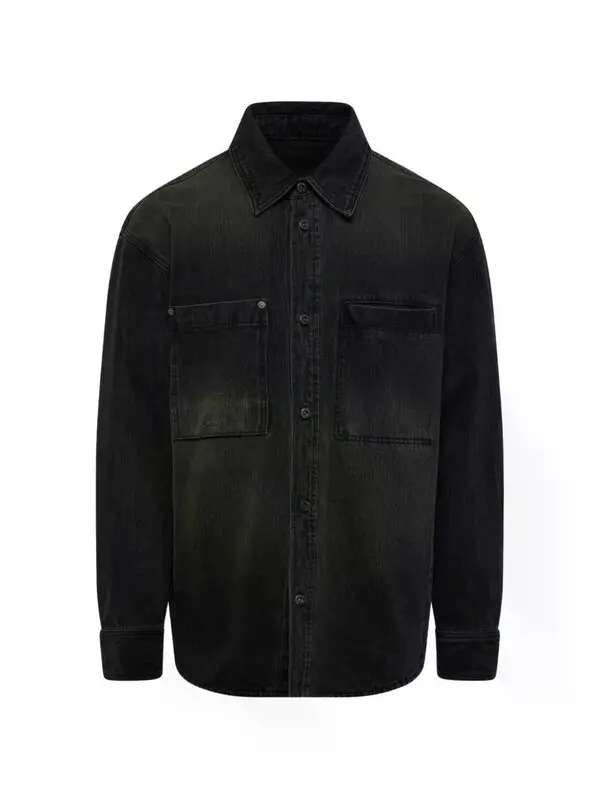 WOOYOUNGMI Washed Denim Shirt - Grey