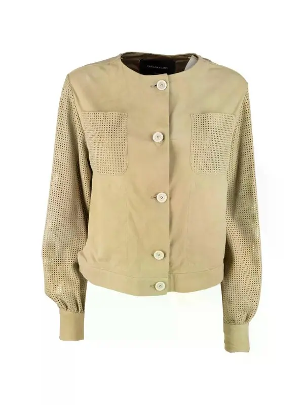 Fabiana Filippi Perforated-sleeves Jacket - Neutrals