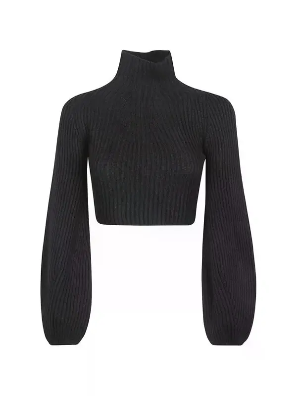Max Mara Flared Sleeve Roll-neck Sweater - Black