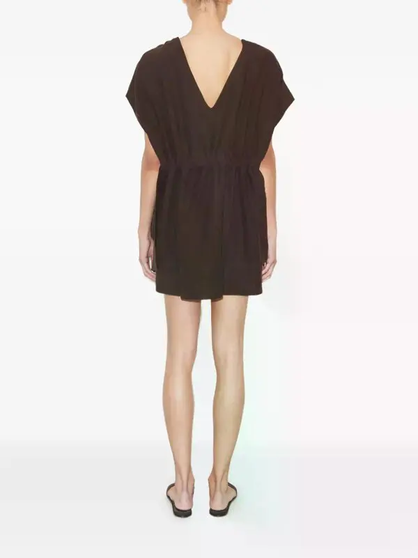 Tory Burch Cinched Linen Mini Dress - Brown
