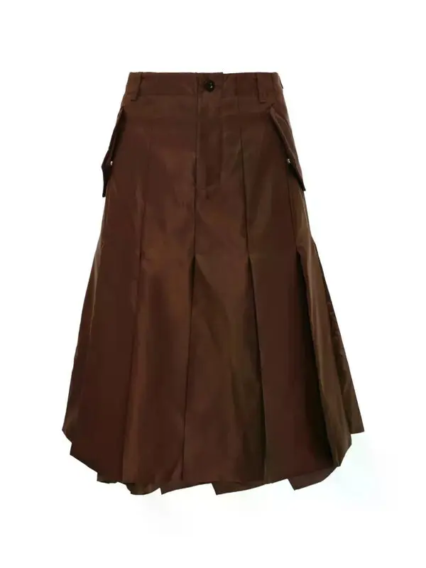 Sacai Mid Flap-pocket Skirt - Brown