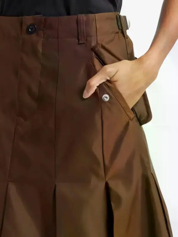 Sacai Mid Flap-pocket Skirt - Brown