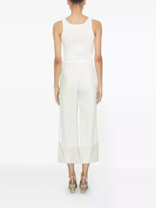 Tory Burch Contrast-cuff Straight-leg Jeans - White