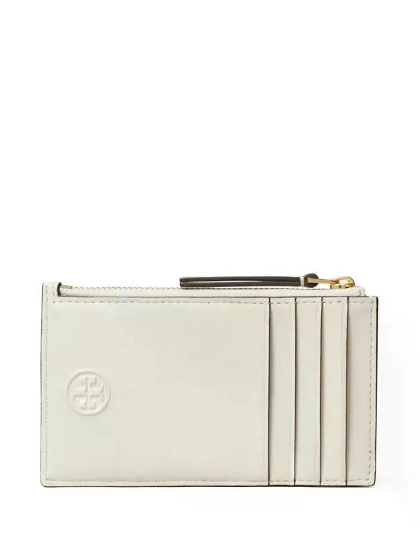 Tory Burch Fleming Zip Card Case - Neutrals