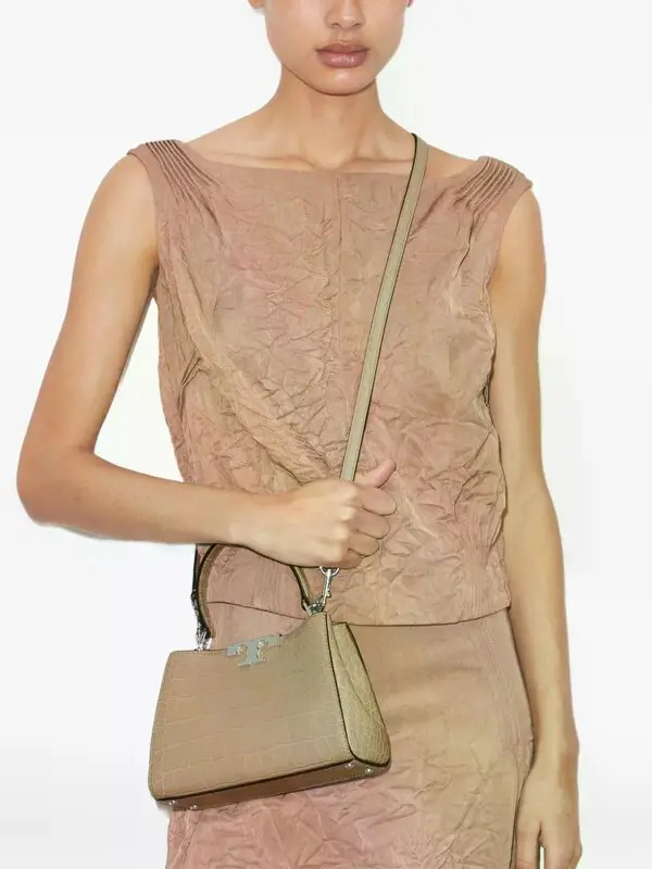 Tory Burch Mini Eleanor Soft Croc-embossed Satchel - Neutrals