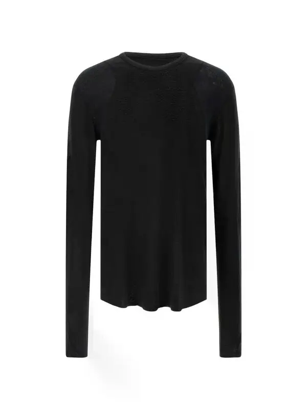 THOM KROM Ribbed Raw-cut T-shirt