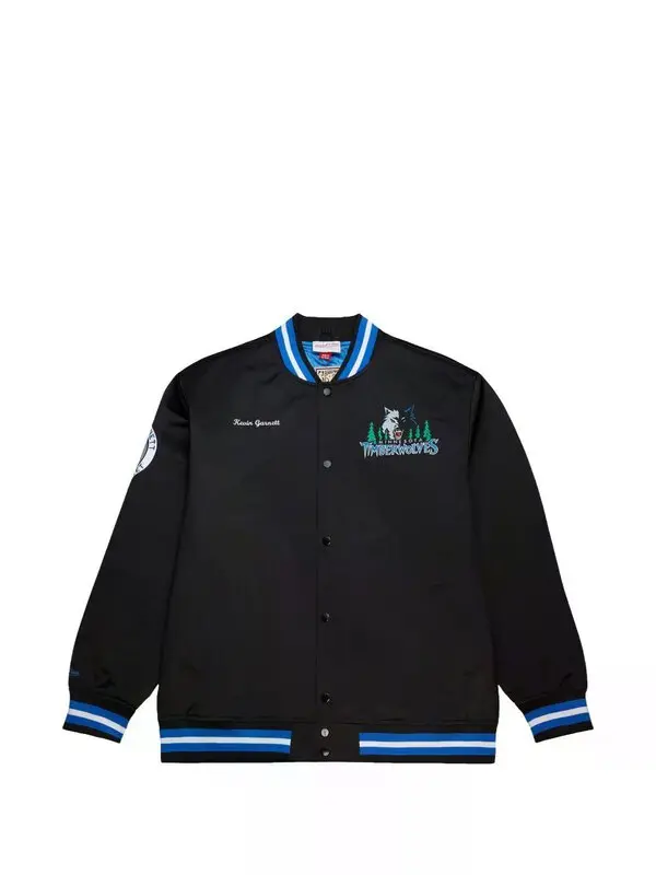 Mitchell & Ness X Nba Minnesota Timberwolves Kevin Garnett Bomber Jacket - Black