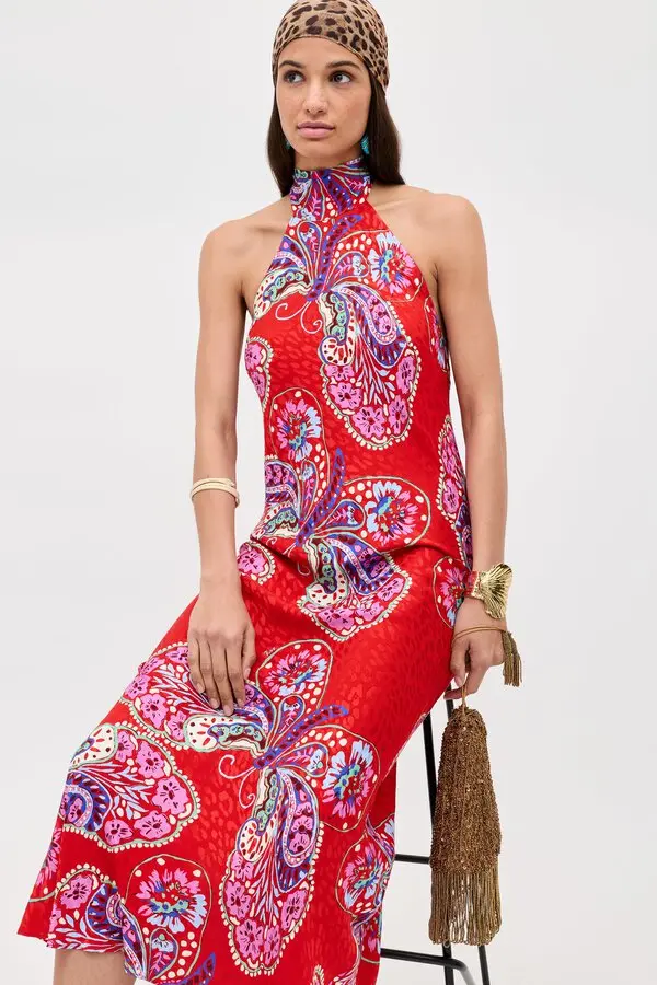 Rixo Maura Butterfly Bloom Jacquard Top