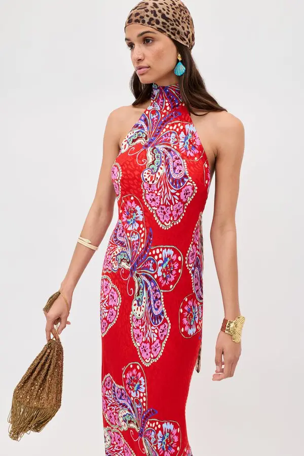 Rixo Maura Butterfly Bloom Jacquard Top