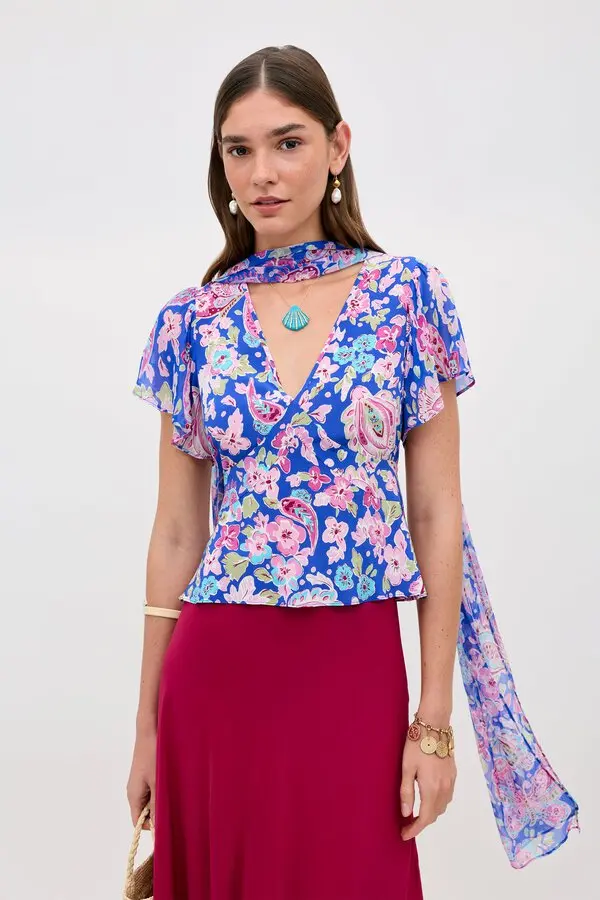 Rixo Lania Cara Floral Top