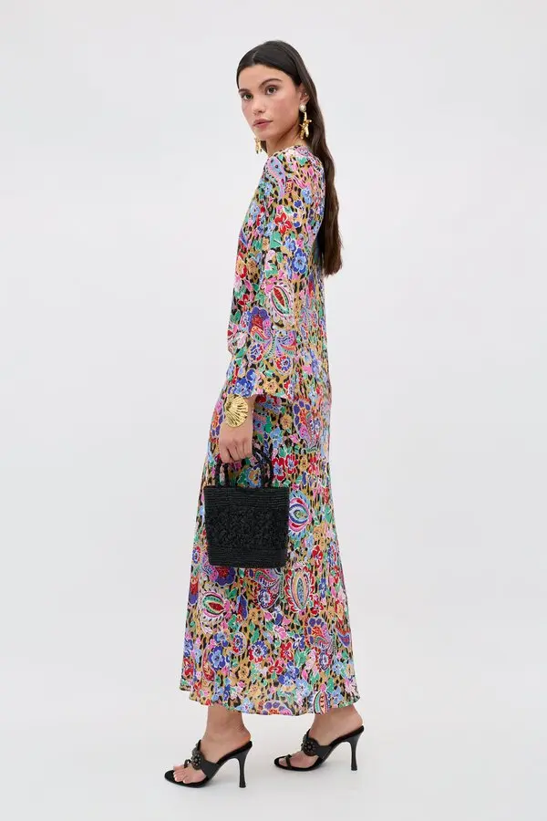 Rixo Noraya Cara Floral Leopard Maxi Dress